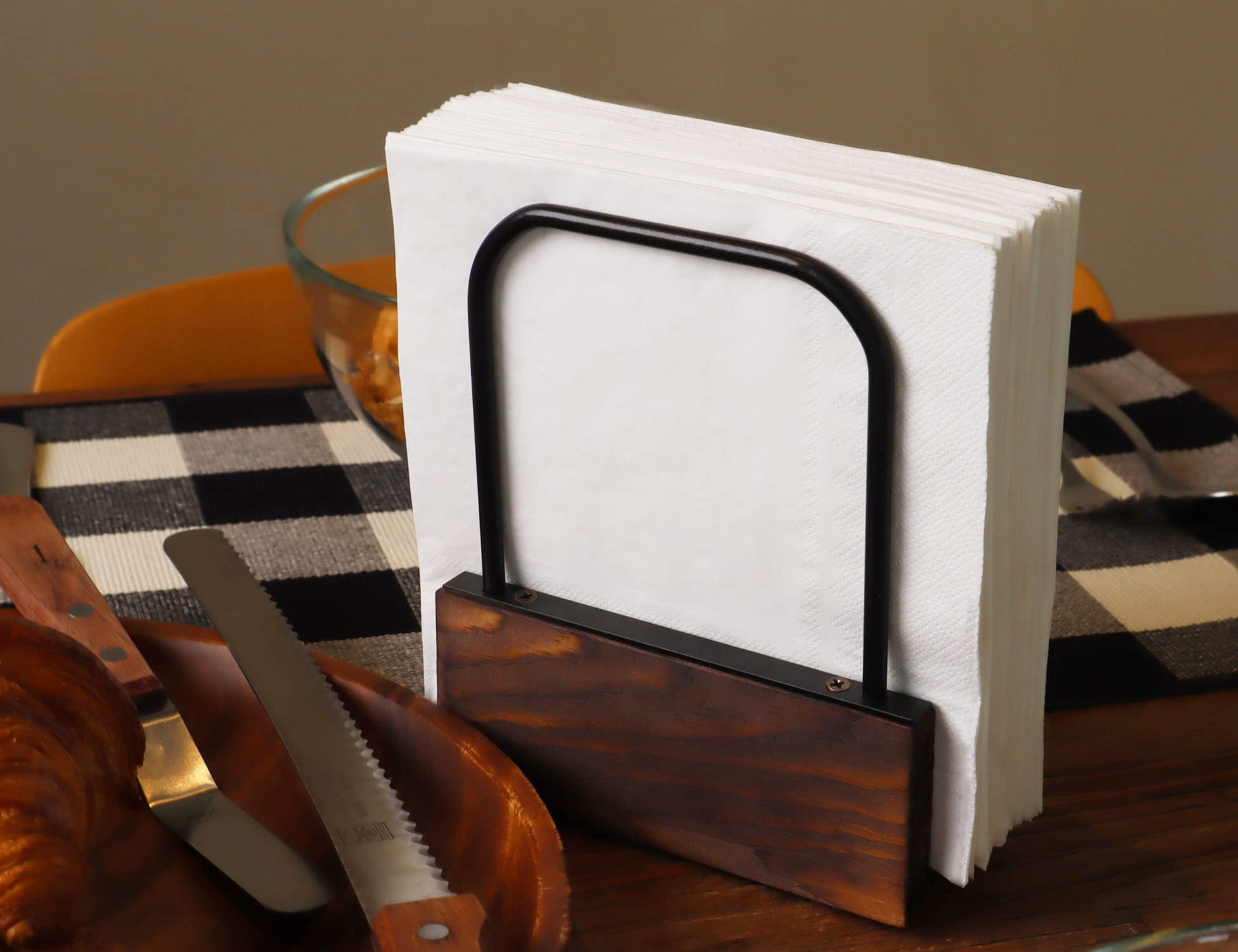 LEVIMETREE Farmhouse Napkin Holder for Kitchen Table, Wooden Napkin Holder Tissue Dispenser, Rustic Kitchen Napkin Dispenser-Dining Table Napkin Holder for Kitchen, Paper Napkins Holder Kitchen Décor