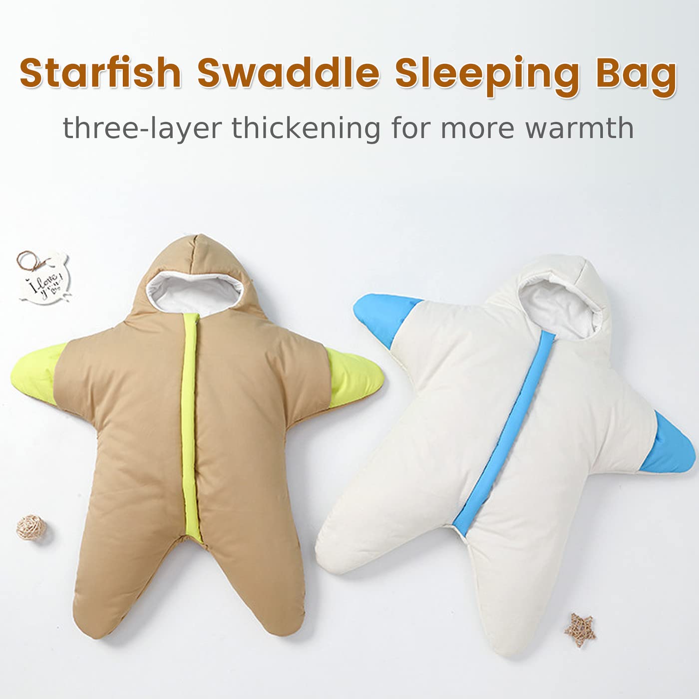 ZIGJOY Baby Starfish Swaddle Sleep Sack Transitional Swadding Sleeping Bag Cotton Newborn Wearable Blanket Baby 0-6 Months