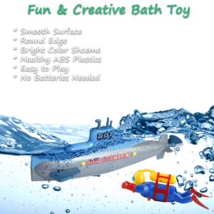 Wind-up Diver Submarine Bath Toy, Funny Swimming Frogman Pigboat Scuba Diver SUB Bathtub Toy Clockwork Submarine Tub Toy Diver Water Toy for Kids (Diver+Submarine)