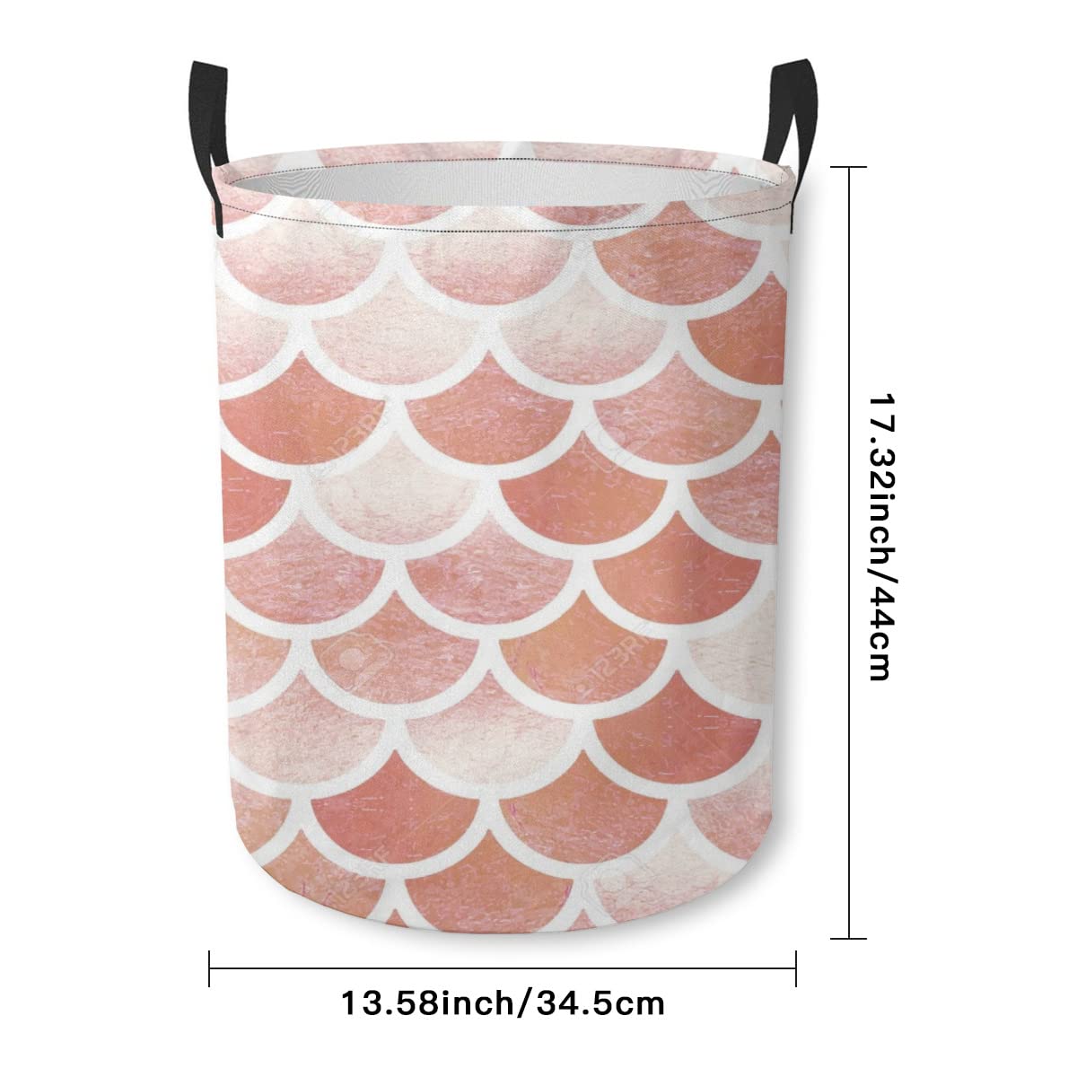 Mermaid Rose Gold Scales Laundry Hamper Laundry Basket Bedroom Room Decor for Women Girls Dirty Clothes Organizer Boys Room Accessories Toy Bin Storage Bag