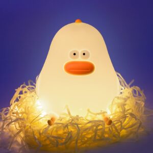 befion cute night light for kids,tyityi little fat chick led night light with 2 modes of brightness&touch controls,silicone nursery lamp with tab-c cable for new parents,kids gifts,room decor