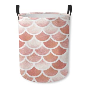 mermaid rose gold scales laundry hamper laundry basket bedroom room decor for women girls dirty clothes organizer boys room accessories toy bin storage bag