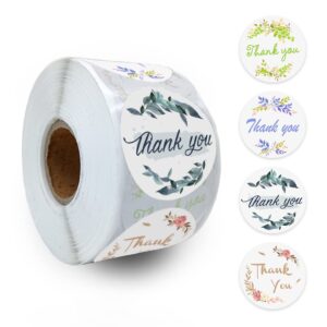 thank you stickers rolls watercolor flower thank you stickers labels adhesive labels stickers for business and personal decorative sealing stickers perfect for weddings, parties, gifts(500 per roll)