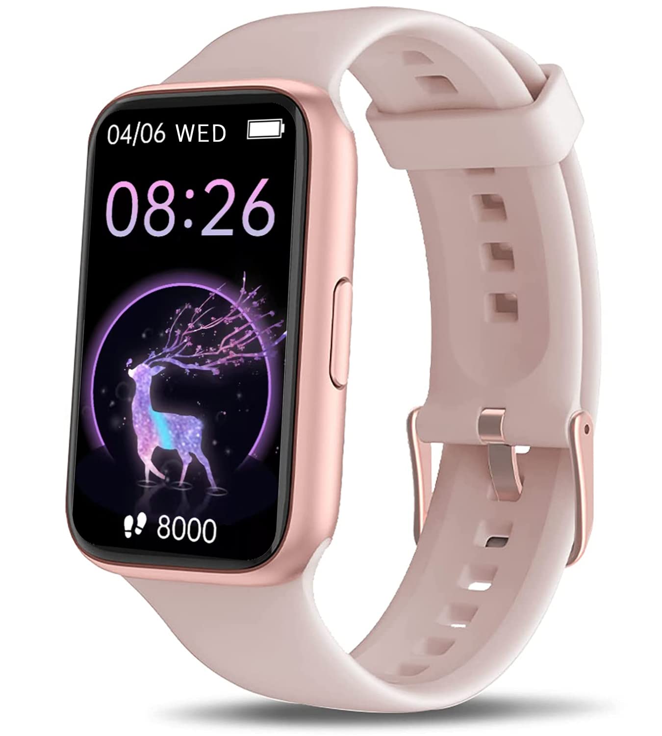 Efolen Smart Watches for Women Men, Smart Watch for Android Phones and iPhone, 1.47" Full Touch Screen Fitness Trackers IP67 Waterproof Sports Watch with Heart Rate Blood Oxygen Sleep Monitor(Pink)