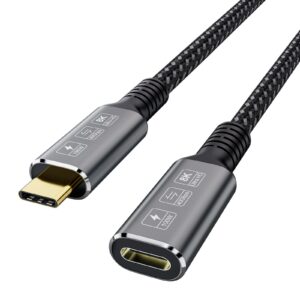 cabledeconn usb4 8k cable 0.8m thunderbolt 4 compatible usb 4 type-c male to female extension cable ultra hd 8k@60hz 100w charging 40gbps data transfer compatible with external ssd egpu