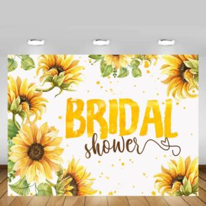 MEHOFOND 7x5ft Sunflower Bridal Shower Backdrop Spring Yellow Flowers Photography Background for Wedding Engagement Bride to Be Photo Booth Props Cake Table Decoration Supplies