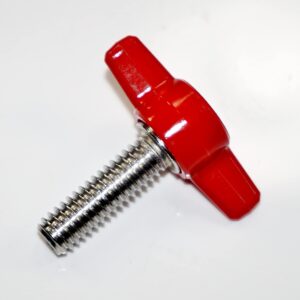 5/16”-18 x 3/4" Thumb Screw Stainless Steel Red/Black Thumbscrews Tee Wing Thumb Screws Coarse Threads Plastic Knob Thumbscrew Stud 3/4" - Built in USA - Packs of 2,4,or 8pc’s (4)