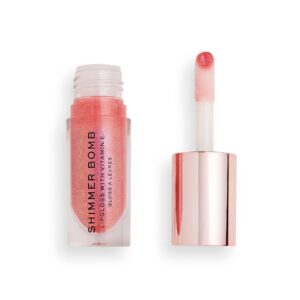 Revolution Shimmer Bomb Lip Gloss, Lip Tint Infused With Vitamin E, Shimmery Finish, Comes In 6 Colors, Daydream