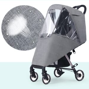 Universal Stroller Rain Cover, Travel Weather Shield for Windproof, Waterproof, Protect from Sun Dust Snow Clear-Breathable Shield for Baby Stroller