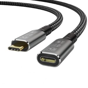 CABLEDECONN USB4 8K Cable 0.8M Thunderbolt 4 Compatible USB 4 Type-c Male to Female Extension Cable Ultra HD 8K@60Hz 100W Charging 40Gbps Data Transfer Compatible with External SSD eGPU