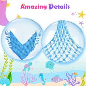 SMTTW Stuffed Animal Net or Hammock, Macrame Toy Hammock with Boho Tassels, Stuffed Animal Hammock Display Hanging Pet Net, Plushie Hammock Corner Net Holder for Nursery Bedroom Playroom Storage(Blue)