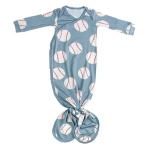 copper pearl baby gown - knotted newborn sleepers for baby boy and girl, soft stretchy long sleeve infant gowns with bottom tie and hand mittens, perfect hospital coming home outfit (slugger)