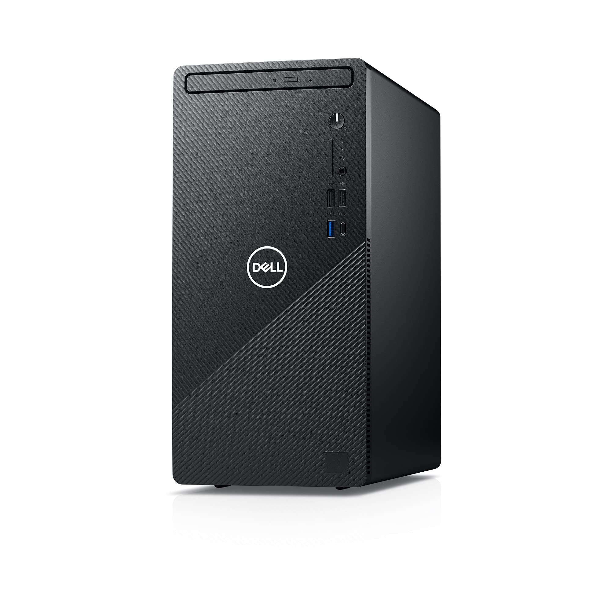 Dell Inspiron 3891 Compact Tower Desktop - Intel Core i3-10105, 8GB DDR4 RAM, 256GB SSD, Intel UHD Graphics 630, DVD RW Tray, Windows 11 Home - Black (Latest Model) (Renewed)