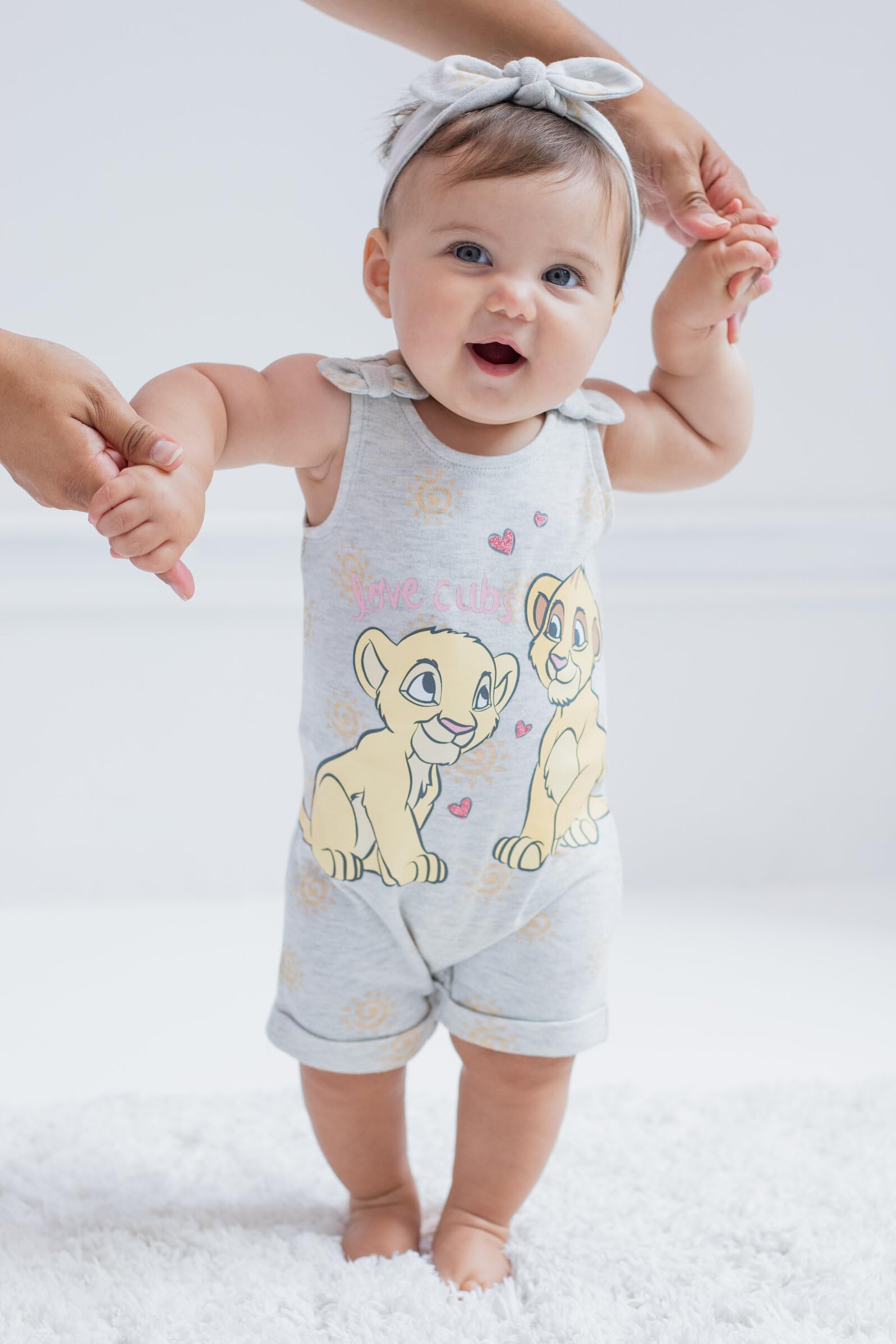 Disney Lion King Simba Newborn Baby Girls Romper and Headband White 3-6 Months