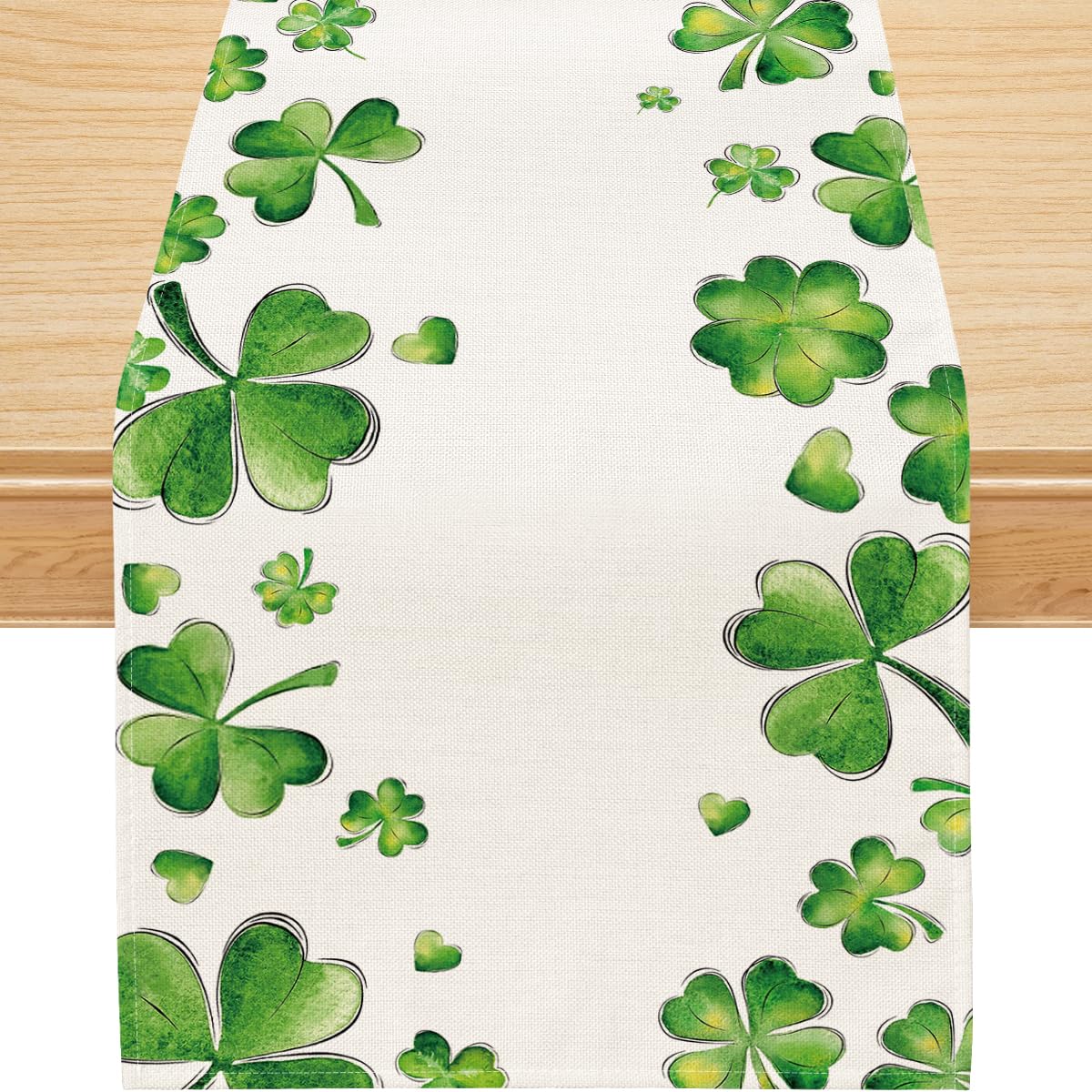 Siilues St. Patrick's Day Table Runner, St. Patrick's Day Decorations Shamrock Seasonal Spring Holiday Table Decorations for St. Patrick's Day Party Dining Table Decor (13'' x 72'')