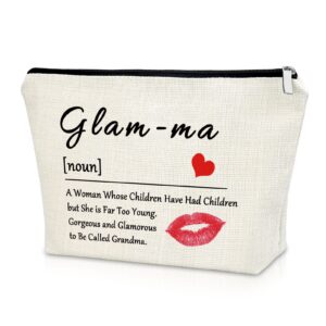 sazuwu grandma gifts from grandchildren mother's day gifts makeup bag grandma to be gifts cosmetic bag new glamma gifts first time retirement gifts for nana birthday christmas gifts travel pouch