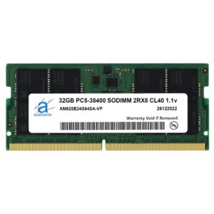 adamanta 32gb (1x32gb) ddr5 4800mhz pc5-38400 sodimm 2rx8 cl40 1.1v laptop notebook memory module upgrade ram