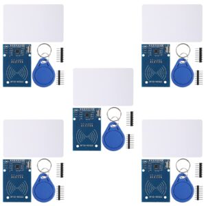 diitao 5pcs rfid kit mifare rc522 reader module rf ic card sensor module with s50 white card+key ring