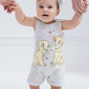 Disney Lion King Simba Newborn Baby Girls Romper and Headband White 3-6 Months