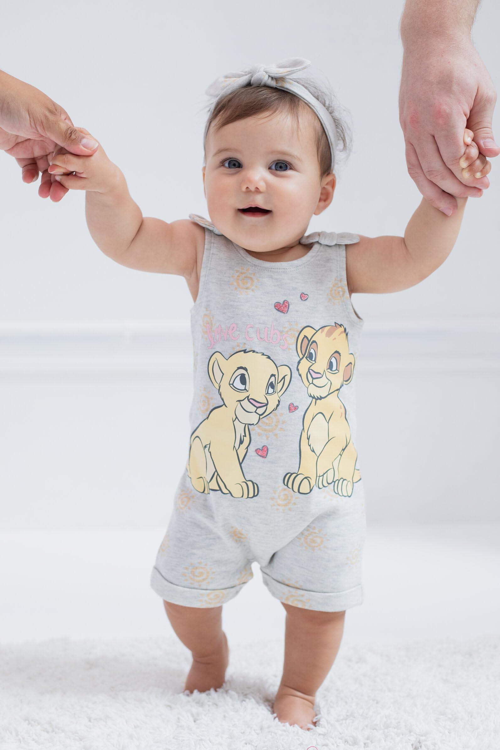 Disney Lion King Simba Newborn Baby Girls Romper and Headband White 3-6 Months