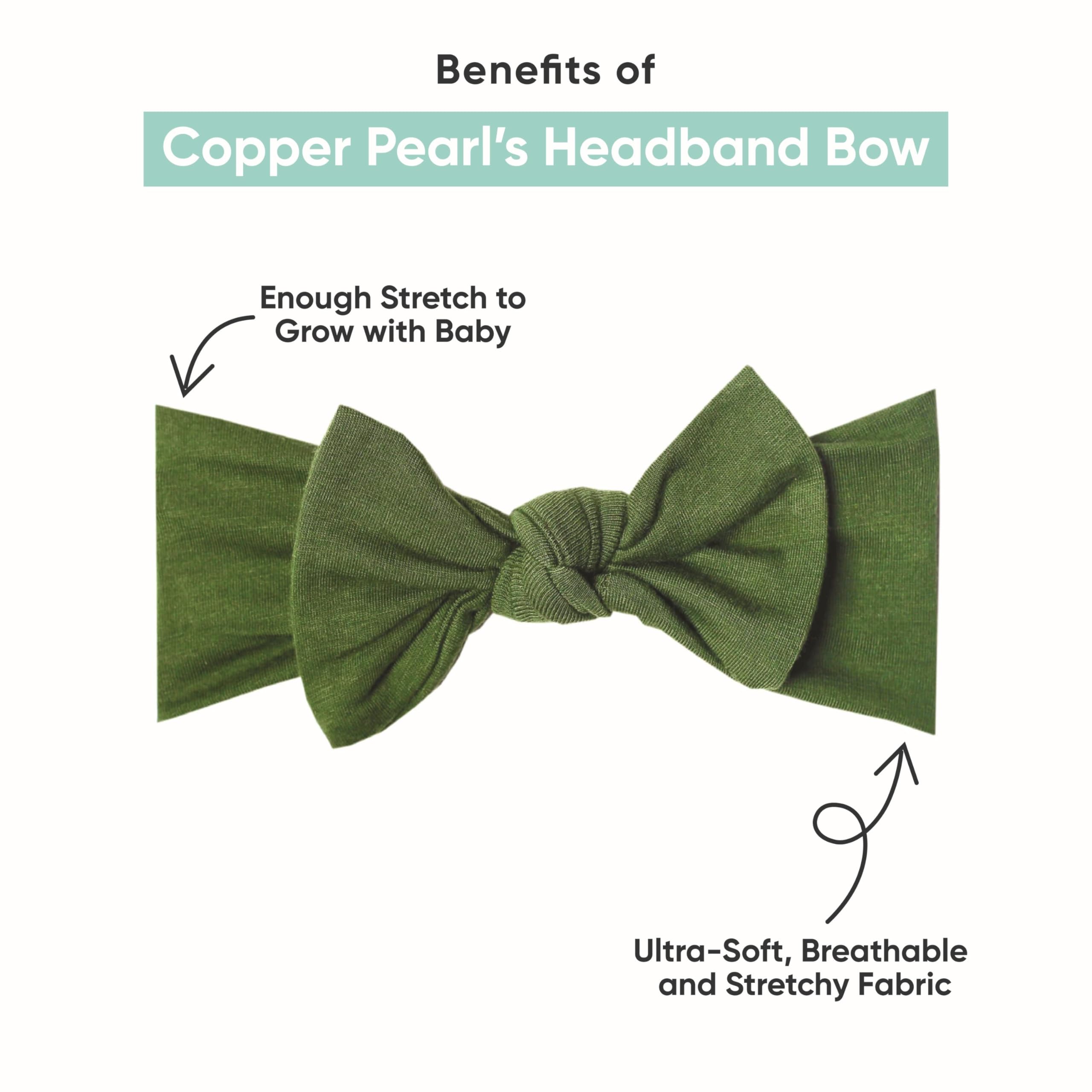 Copper Pearl Baby Bows: Stylish Headbands for Baby Girls, Premium Soft and Stretchy Baby Headbands, Perfect for Newborns, Trendy Designs - Slugger