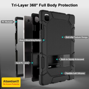 Rantice Galaxy Tab A8 10.5 Case with Kickstand, Hybrid Shockproof Rugged Cover for Samsung A8 Tablet Case 10.5 Inch (SM-X200/X205/X207), Black