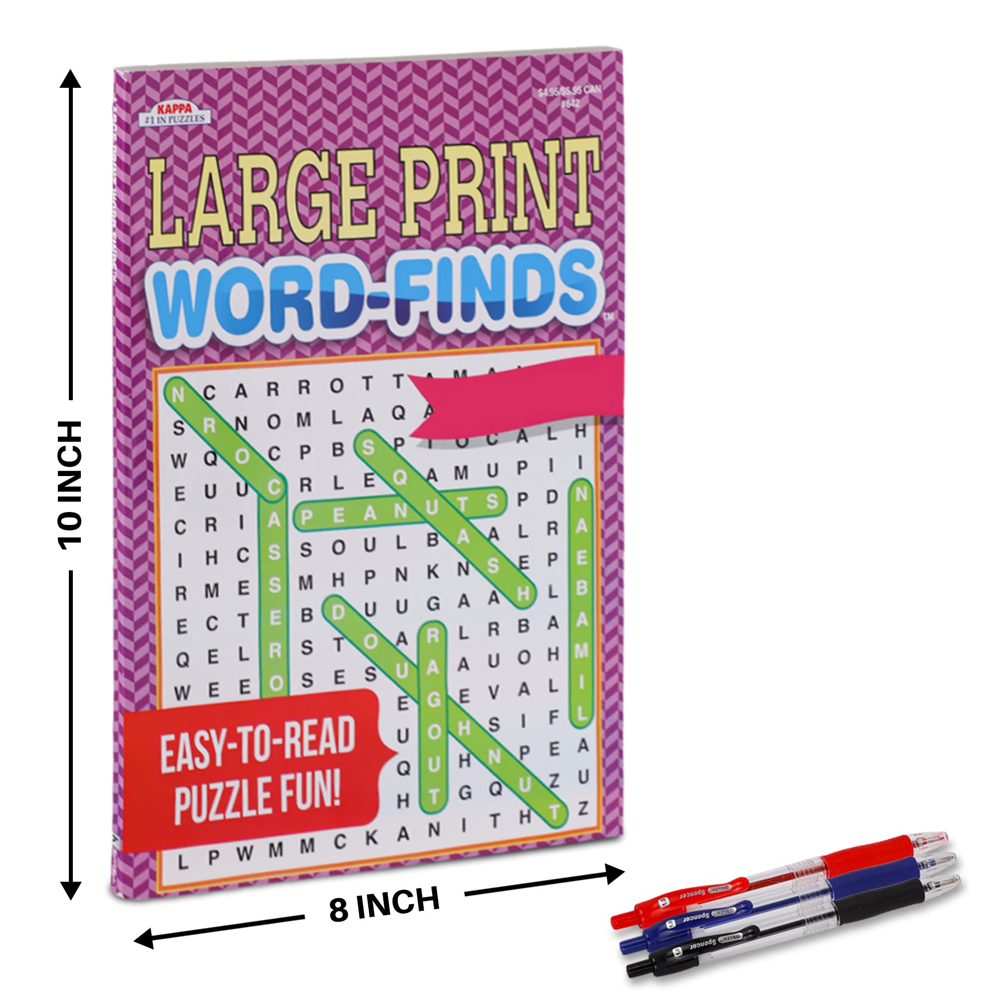 VARIETY SAVINGS 12-Pack 1000+ Large WordSearch Puzzle Books for Adults, Aging Seniors Brain Stimulation Giant Print Words Activity Books (Variety Pack Bulk), Paperback - 8x10