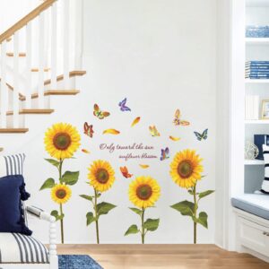 ciwei sunflower wall stickers butterfly wall sticker- flowers wall decal,sunflower wall stickers,wall stickers for bedroom living room bathroom decor