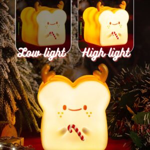 MIVANI Kids Toast USB Rechargeable Night Light, Touch Sensor, 1 Hour Timer, LED Silicone Night Light, Toddler Boy Nursery Nightlight, Cute Teen Girl Gift, Kawaii Room Decor