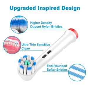 HOMMYARK Sensi Ultrathin Toothbrush Replacement Brush Heads 12 Pack for Oral B Braun Electric Toothbrush with 2 Pcs Brush Head Replacement Protection Covers