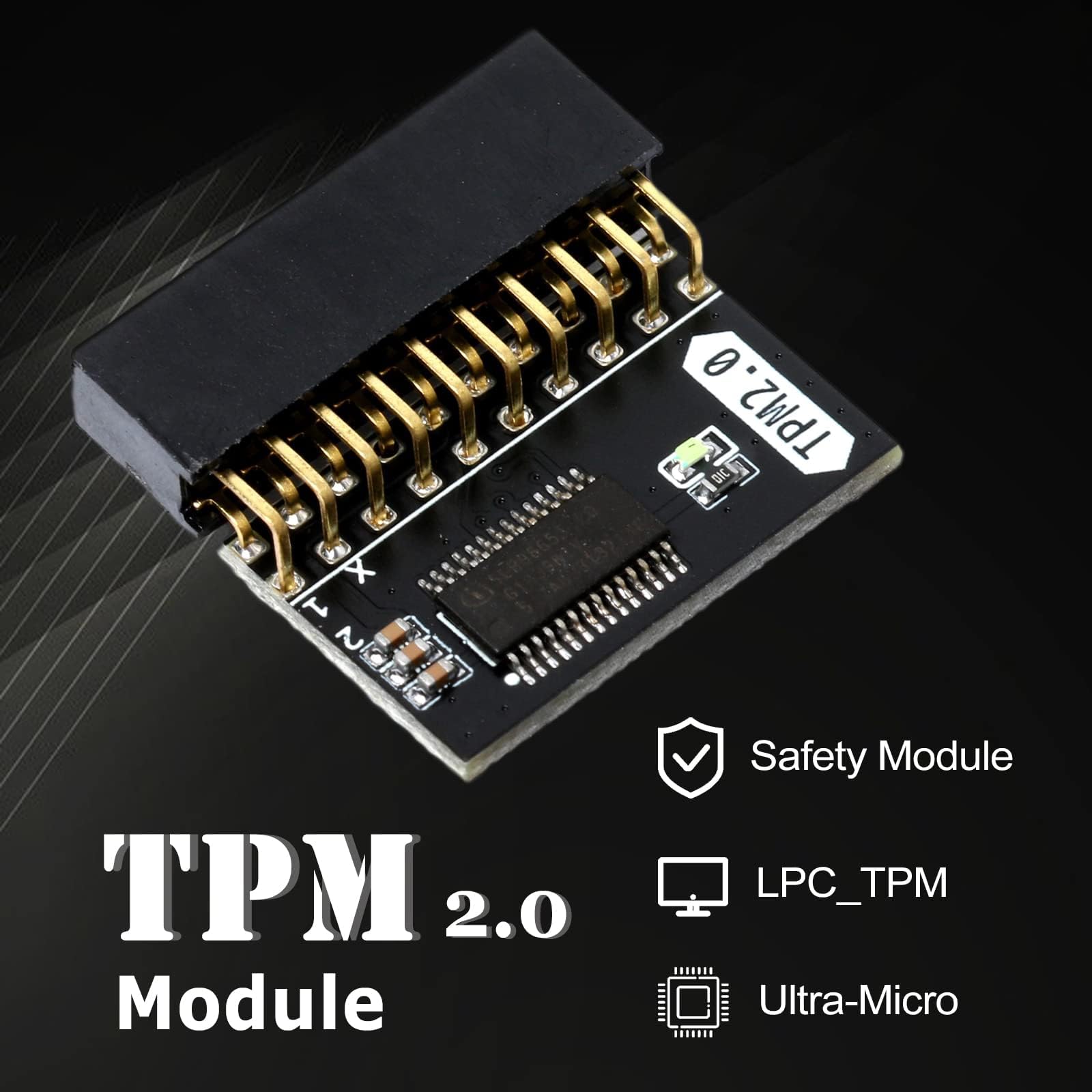 Replacement TPM2.0 Encryption Security Module, 20-1 Pin 2 * 10P TPM GA 20-1 Pin Remote Card Compatible with WIN11 2.0 System, for Gigabyte Platform Protection Module