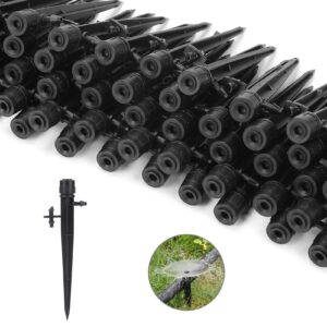 lingsfire 200 pcs water irrigation drippers for 4/7mm drip tubing 360 degree full circle scattering adjustable micro flow drip stakes emitter with dripping barbed connector