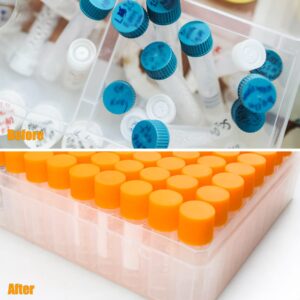 81Pcs 2ml Cryo Tubes Plastic Small Vials with Screw Caps Graduated Plastic Cryovial Cryogenic Vial Tubes, PP Material, Free from DNase, RNase, Human DNA