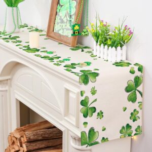 Siilues St. Patrick's Day Table Runner, St. Patrick's Day Decorations Shamrock Seasonal Spring Holiday Table Decorations for St. Patrick's Day Party Dining Table Decor (13'' x 72'')