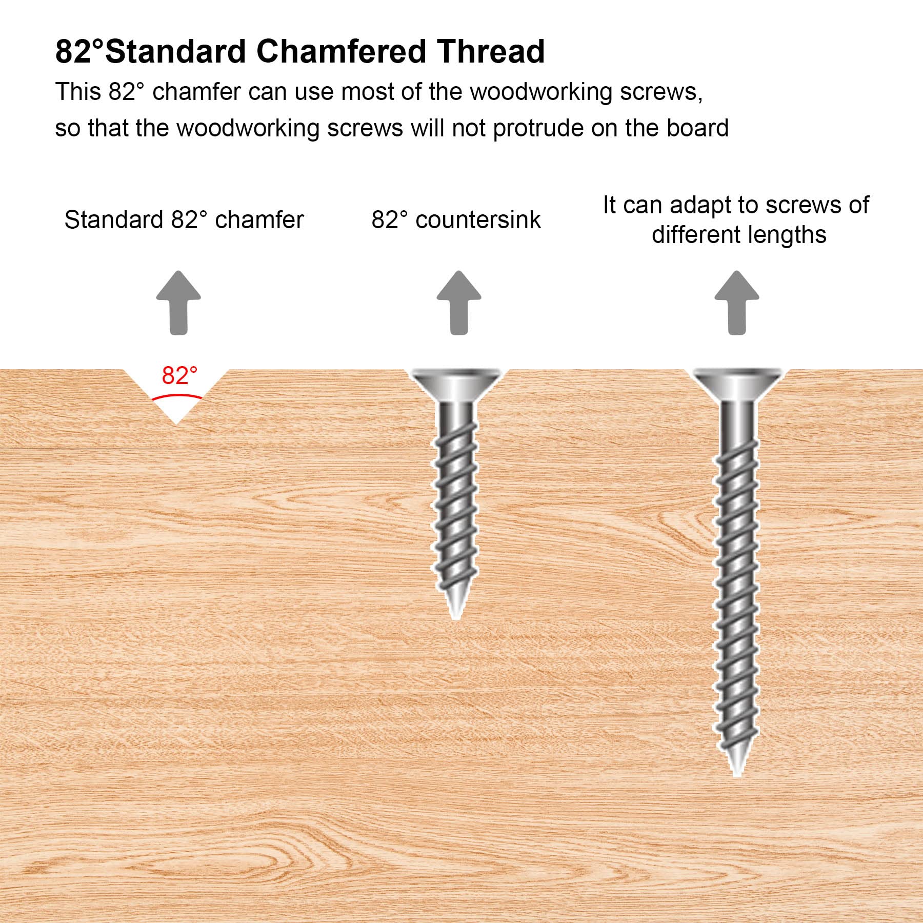 82° Countersink Drill Bit Set for Wood, HSS Counter Sinker Drill Bits Set 5-Piece 3/8" Quick Change Adjustable Drill Bits Sink Hole Drilling Tool Kit on Pilot Counter Sink Holes for Woodworking Tools