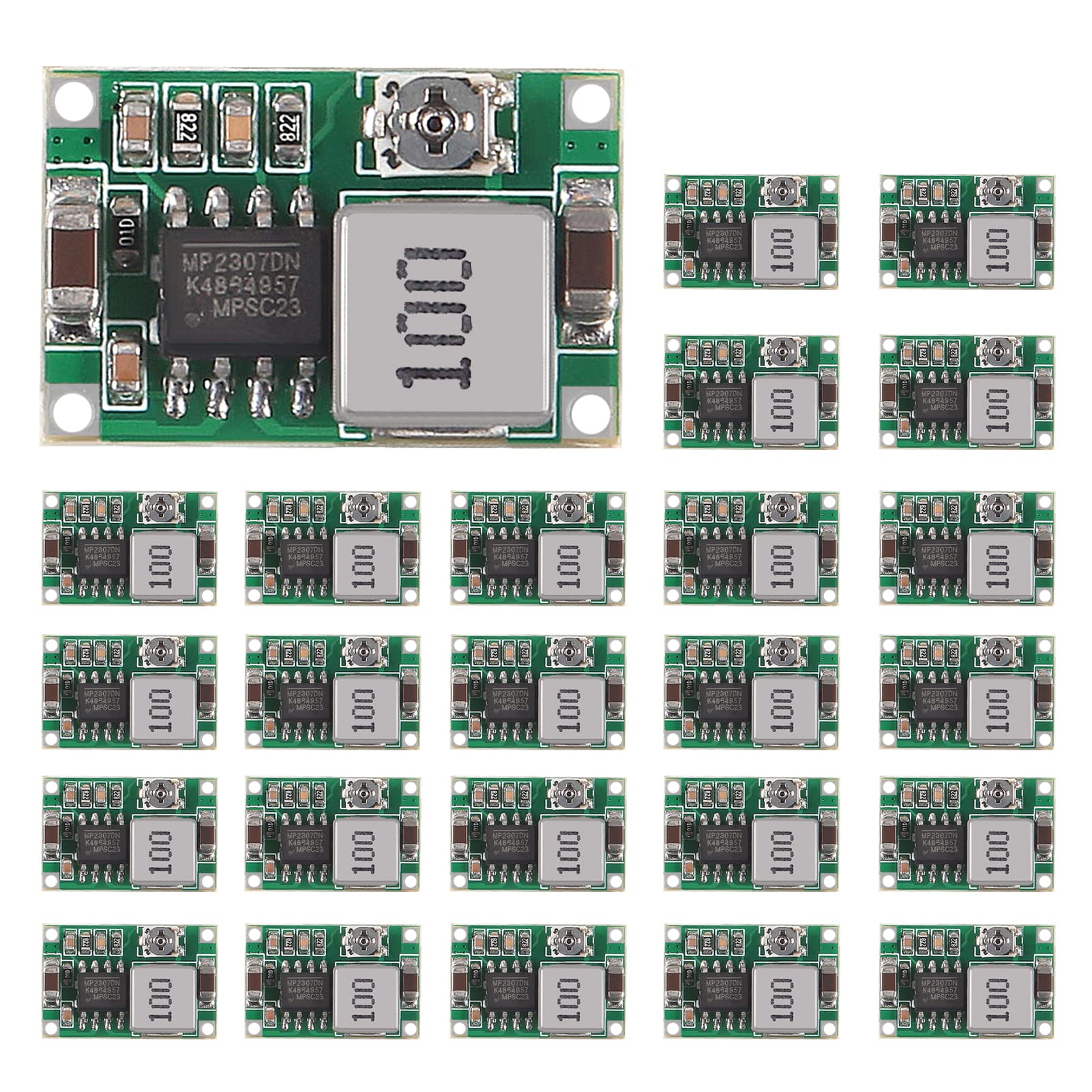 25 Pieces Mini 360 Buck Converter 3A DC Voltage Regulator Power Module DC-DC Voltage Regulator 4.75-23 V to 1.0-17 V, 3A Power Supply