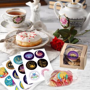 Lucleag 192 PCS Ramadan Stickers, Ramadan Kareem Envelopes Stickers, Eid Mubarak for Kids, Round Ramadan Mubarak Sticker for Eid Gifts Envelope Seals Candy Greeting Cards Party Favor