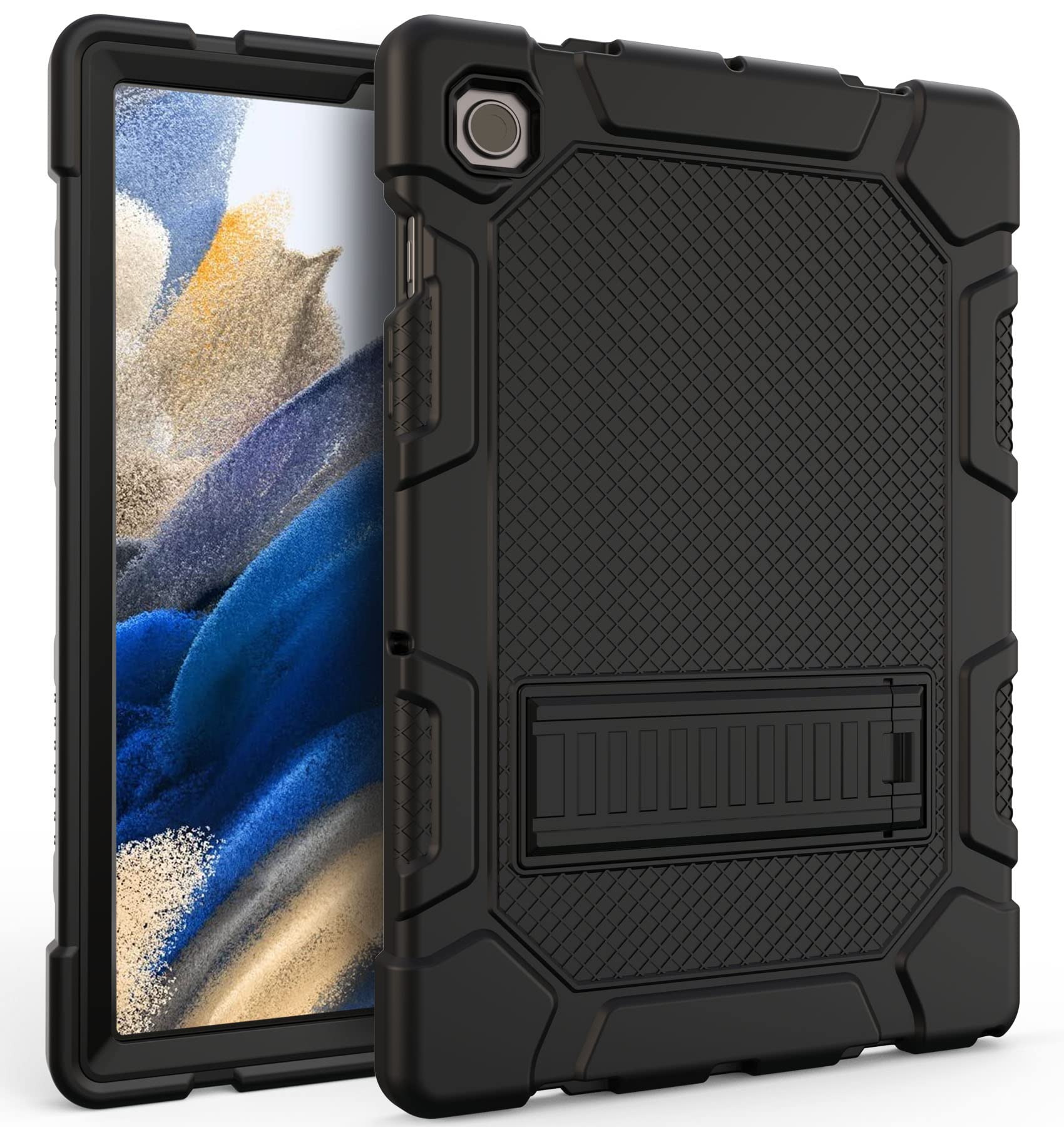 Rantice Galaxy Tab A8 10.5 Case with Kickstand, Hybrid Shockproof Rugged Cover for Samsung A8 Tablet Case 10.5 Inch (SM-X200/X205/X207), Black