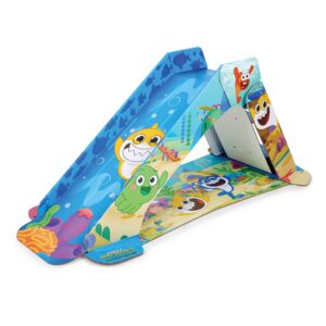 Pop2Play Indoor Playground – Baby Shark Slide for Kids – Durable Foldable Cardboard Slides 100% Safe for Toddlers, Multicolored