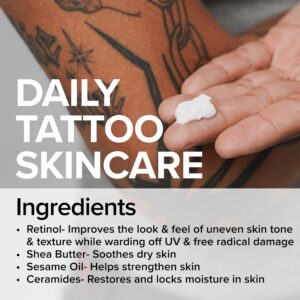 Mad Rabbit Replenish Tattoo Body Lotion - Fragrance-Free Lotion, Non-Greasy & Silicone-Free, Clean Ingredients, Lightweight for Daily Use (9.5 Ounce)