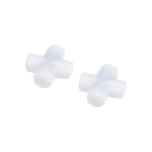 meccanixity magnetic stirrer mixer stir bar rod 10mm(0.39") cross shape coating magnet white for laboratory 2pcs