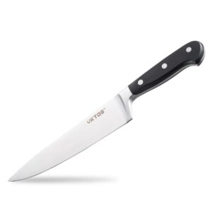 vktos chef knife - 8 inch professional kitchen knife - stainless steel ultra sharp chef's knife, black (8-inch chef's knife)