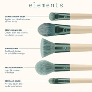 EcoTools Elements Super-Natural Face Makeup Brush Kit, For Foundation, Bronzer, Blush, & Eyeshadow, Works Best With Liquid, Cream, & Powder Products, Synthetic Bristles, 5 Piece Set