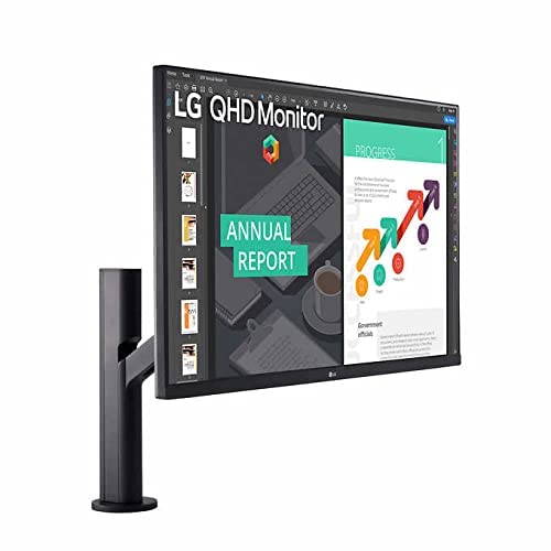 LG 32QP880-B 32'' QHD (2560 x 1440) 75Hz IPS Monitor with USB Type-C and ErgoStand, HDR10 + Wacky Jacky Cleaning Cloth