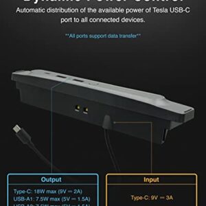 JOWUA Mini LED Hub Bar Compatible for 2021-2023 Tesla Model Y & Model 3 USB-C, USB-A,