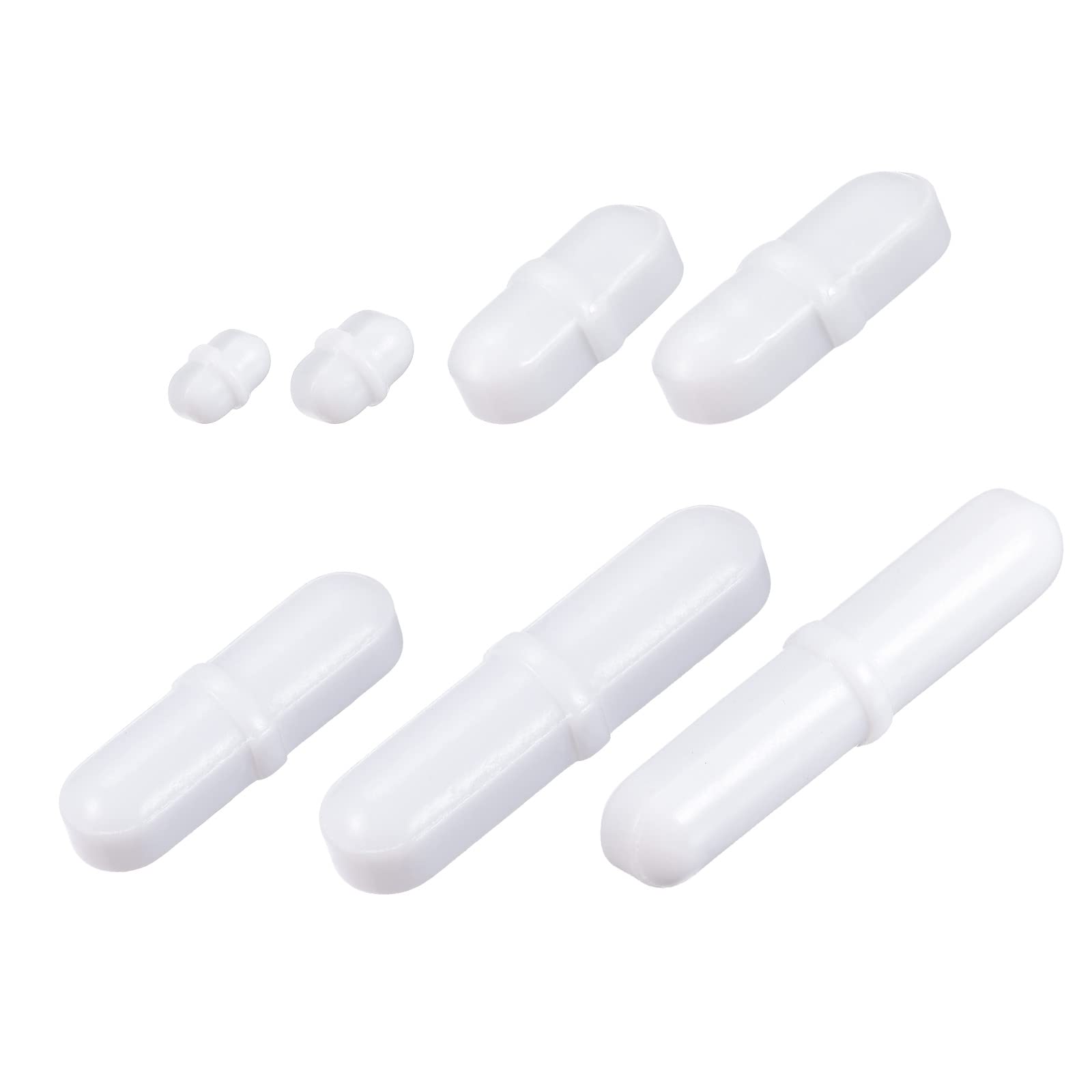 MECCANIXITY Magnetic Stirrer Mixer Stir Bar Rod with Ring Shape Coating Magnet White for Laboratory 7in1 Set