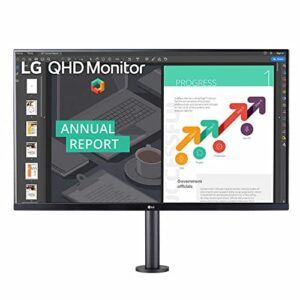 LG 32QP880-B 32'' QHD (2560 x 1440) 75Hz IPS Monitor with USB Type-C and ErgoStand, HDR10 + Wacky Jacky Cleaning Cloth