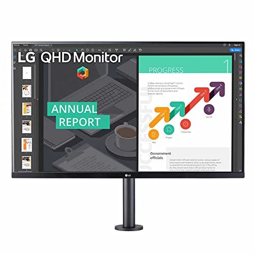 LG 32QP880-B 32'' QHD (2560 x 1440) 75Hz IPS Monitor with USB Type-C and ErgoStand, HDR10 + Wacky Jacky Cleaning Cloth