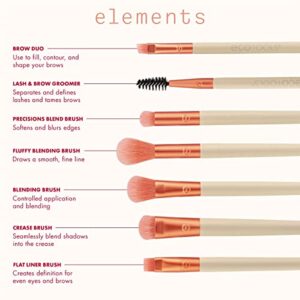 EcoTools Elements Fiery Eye Makeup Brush Set, For Eyeshadow & Eyeliner, Blending Brushes for Eyes, Eco Friendly Makeup Brushes, Limited Edition, Orange, Cruelty Free & Vegan, 6 Piece Set