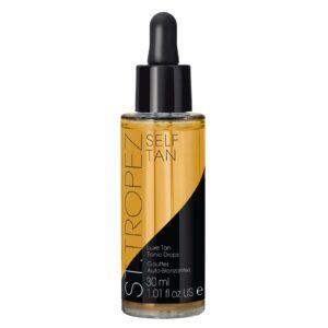 st.tropez luxe tan tonic glow drops, 5-in-1 face self tanning drops, niacinamide, hyaluronic acid, vitamin c & e, vegan, natural & cruelty free, 1 fl oz